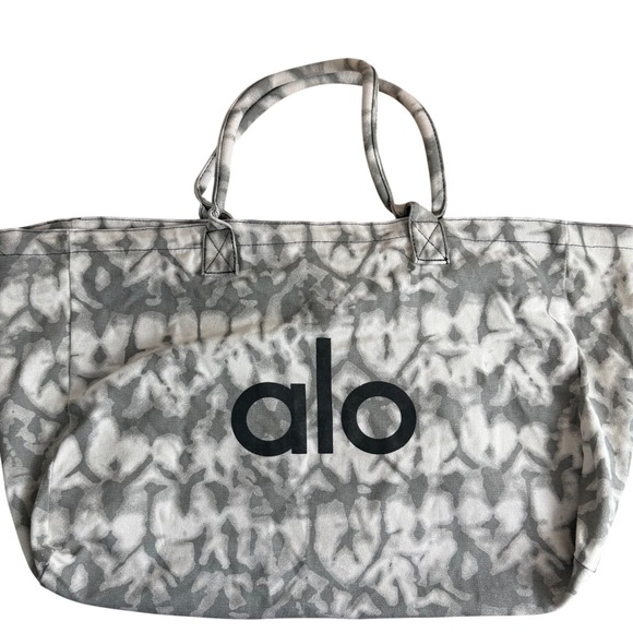 ALO Yoga | Bags | Alo Yoga Gray Tie Dye Canvas Cotton Tote Bag Large ...